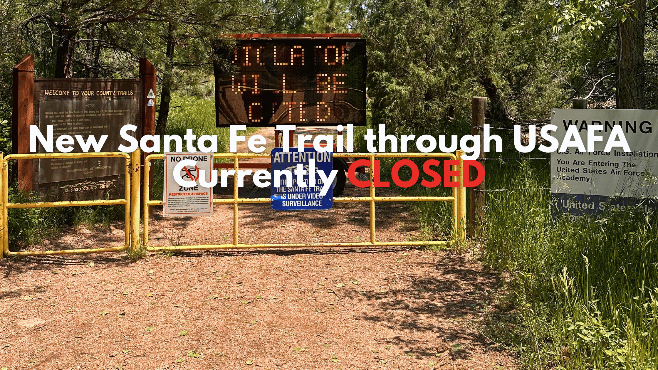Current US Airforce Academy Santa Fe Trail Status - Bike Colorado Springs